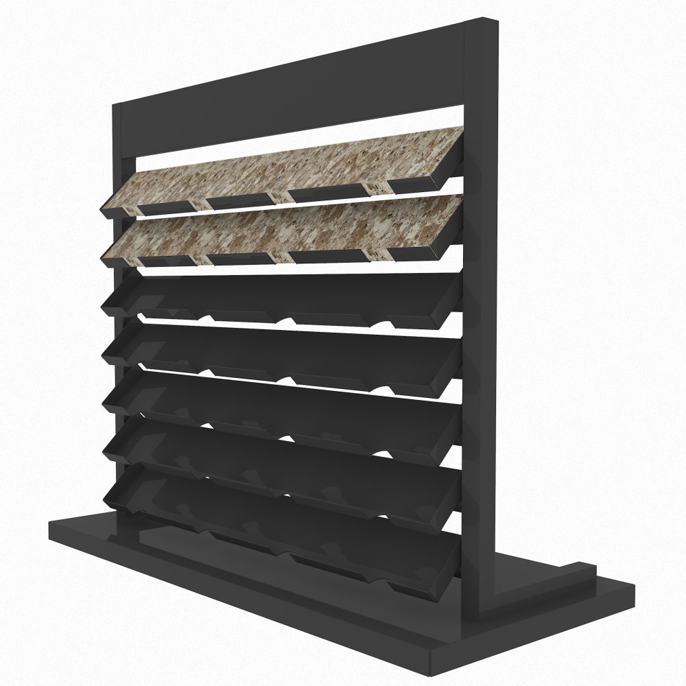 Stone Quartz Sample Display Table Top Rack SDR-34